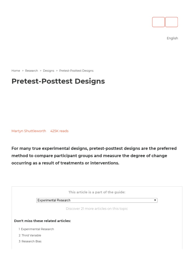 Pretest-Posttest Designs - Experimental Research | PDF | Experiment ...
