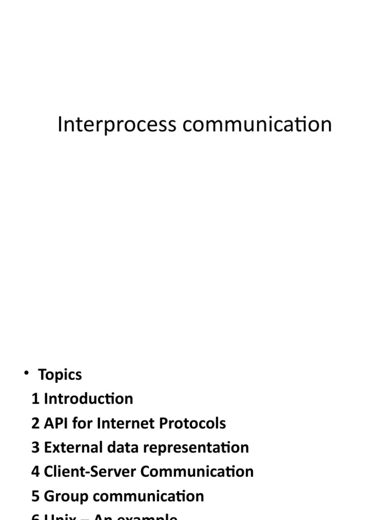 Interprocess Communication Pdf Port Computer Networking