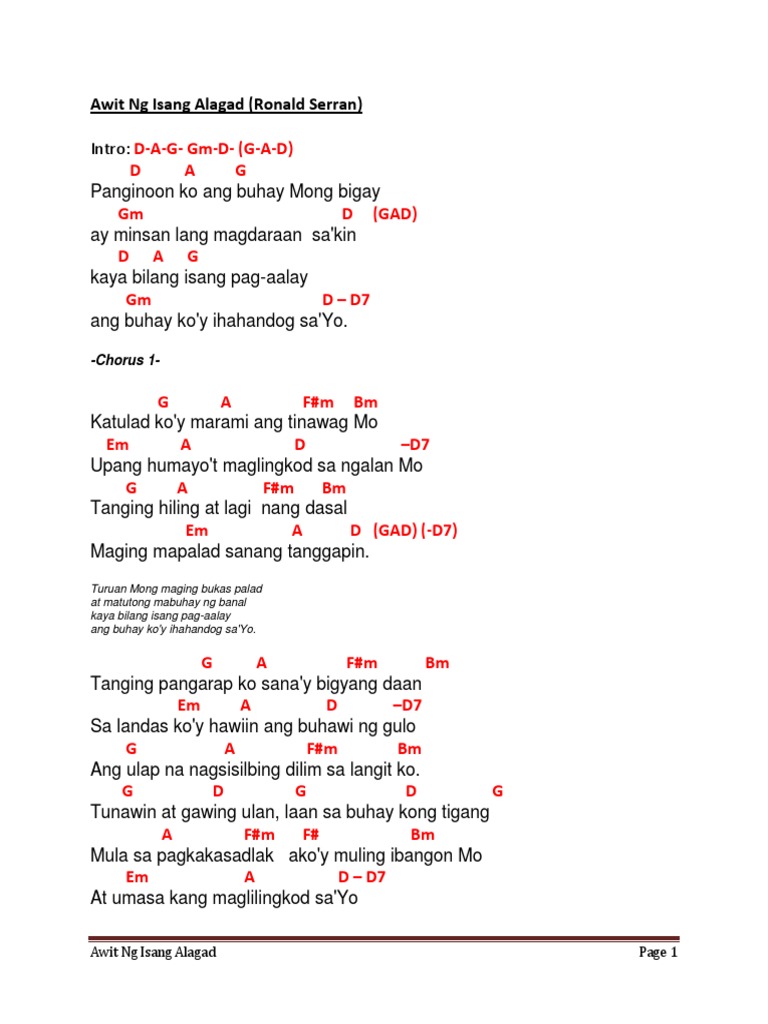 Awit NG Isang Alagad Ronald Serran | PDF