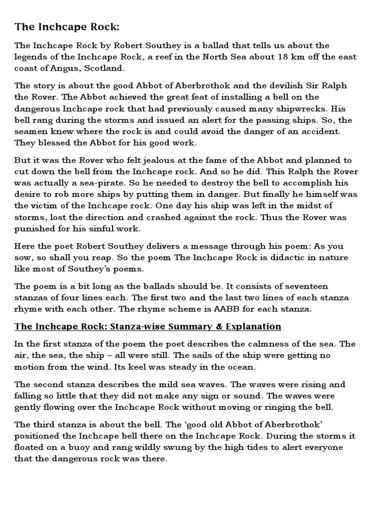 The Inchcape Rock | PDF | Nature