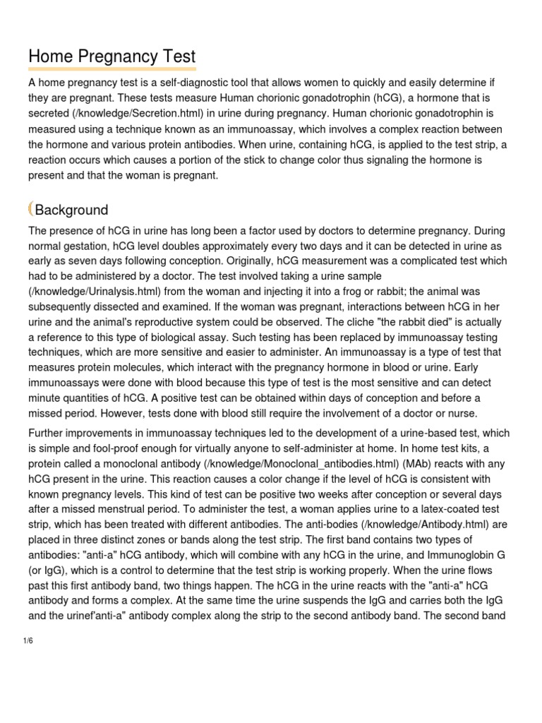 Pregnancy Test Kit | PDF | Human Chorionic Gonadotropin | Immunoassay