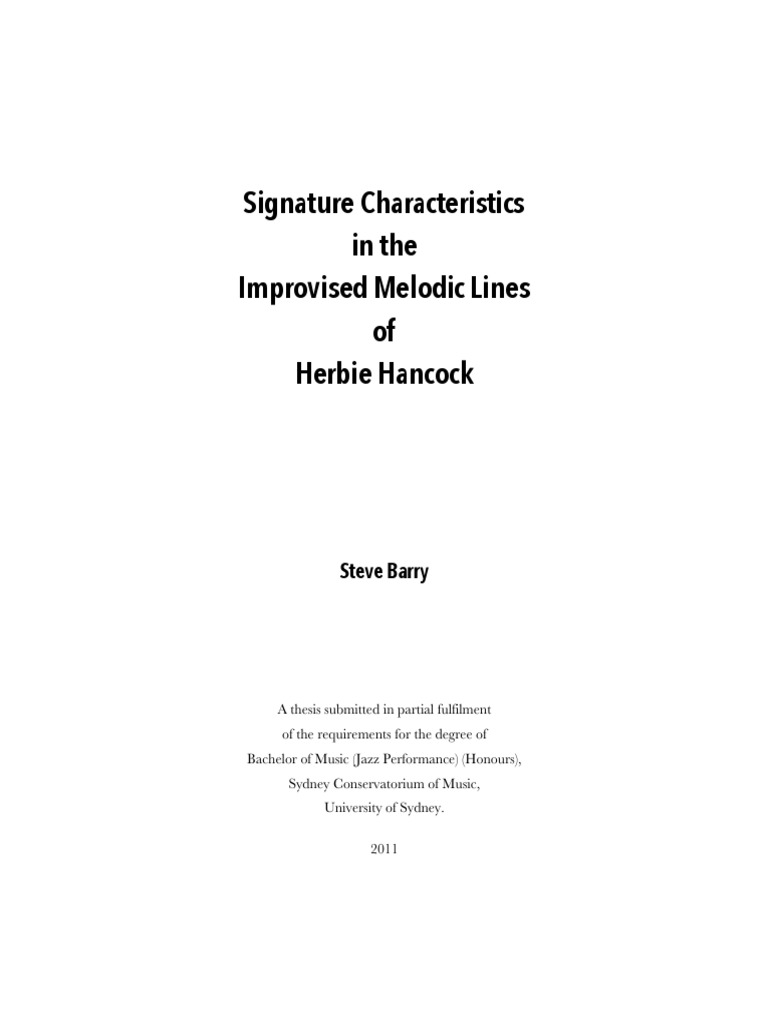 Herbie Hancok Tesis | PDF | Jazz | Chord (Music)