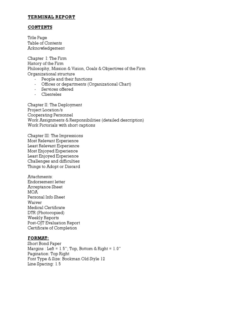 Ojt Terminal Report | PDF