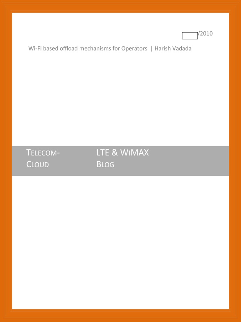 Wi-Fi Offload Mechanisms For Networks | PDF | Wi Fi | Computer Network