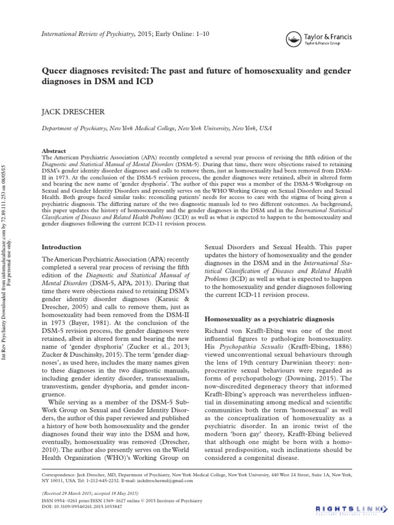 Queer Diagnoses Revisited | Download Free PDF | Diagnostic And ...
