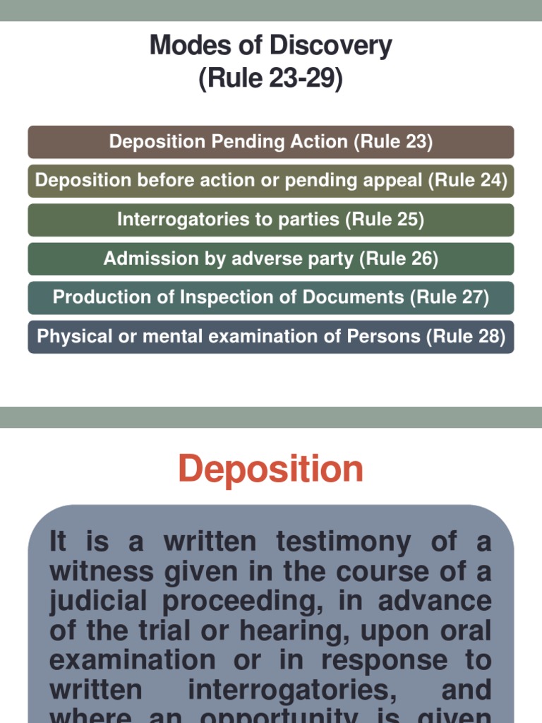 Rule 23 To 29 Judge Gener M Gito Lecture | PDF | Deposition (Law ...