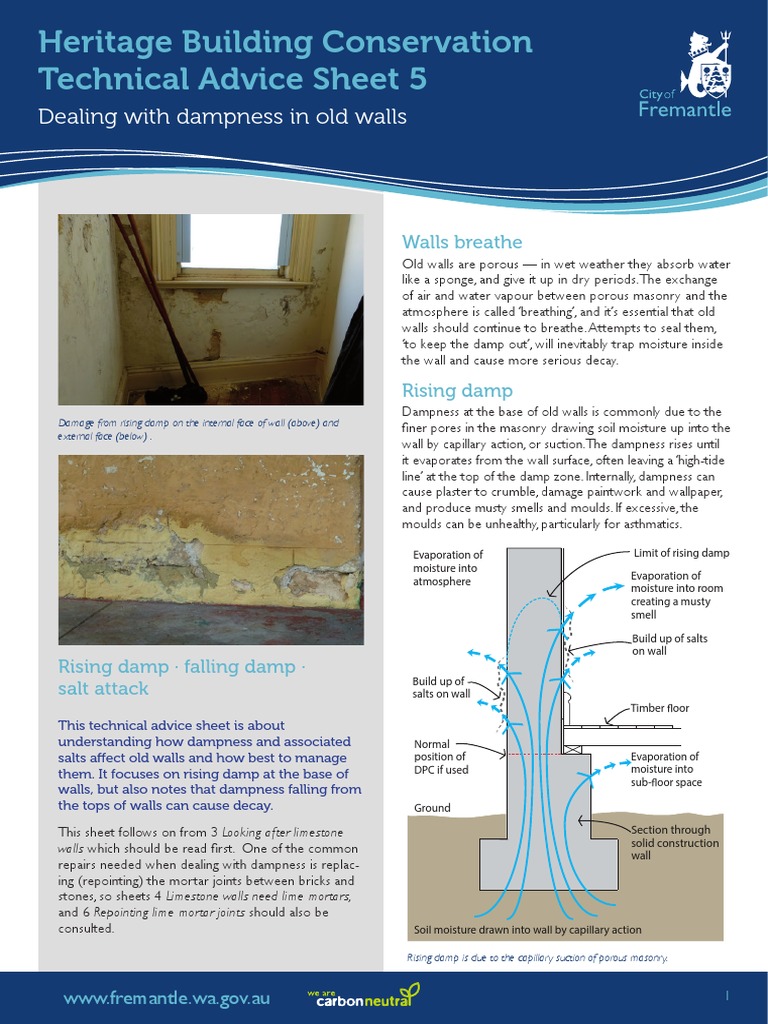 Managing Dampness in Old Walls | PDF | Masonry | Mortar (Masonry)