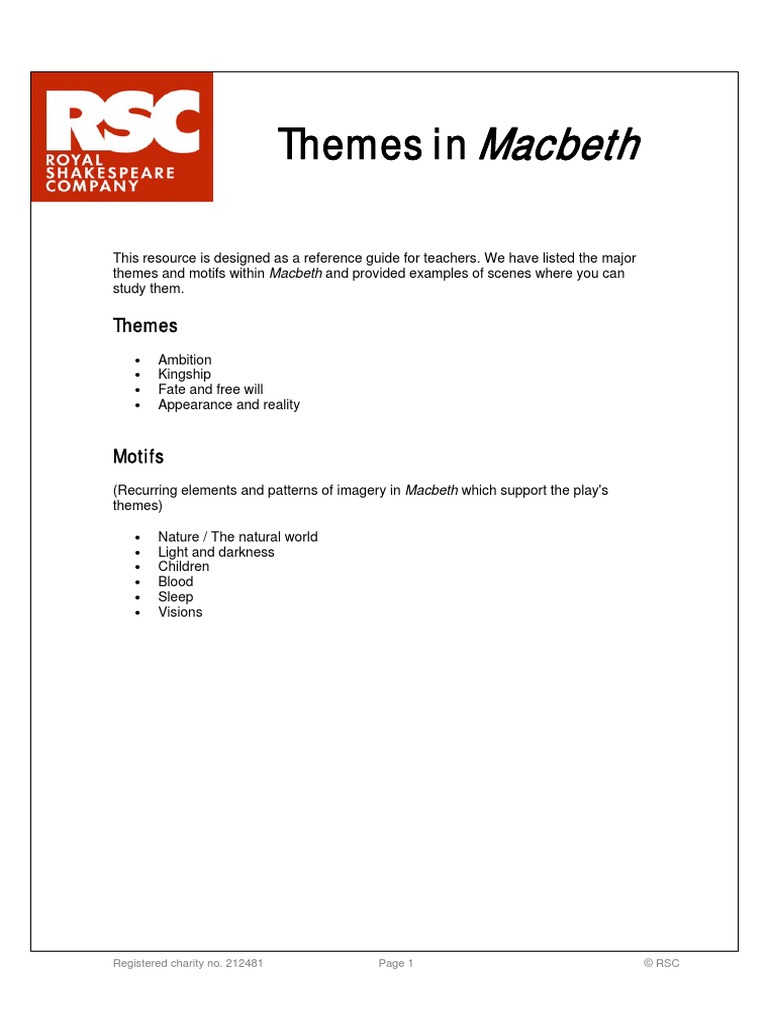 Edu Macbeth Themes PDF | PDF | Macbeth | Shakespearean Tragedies