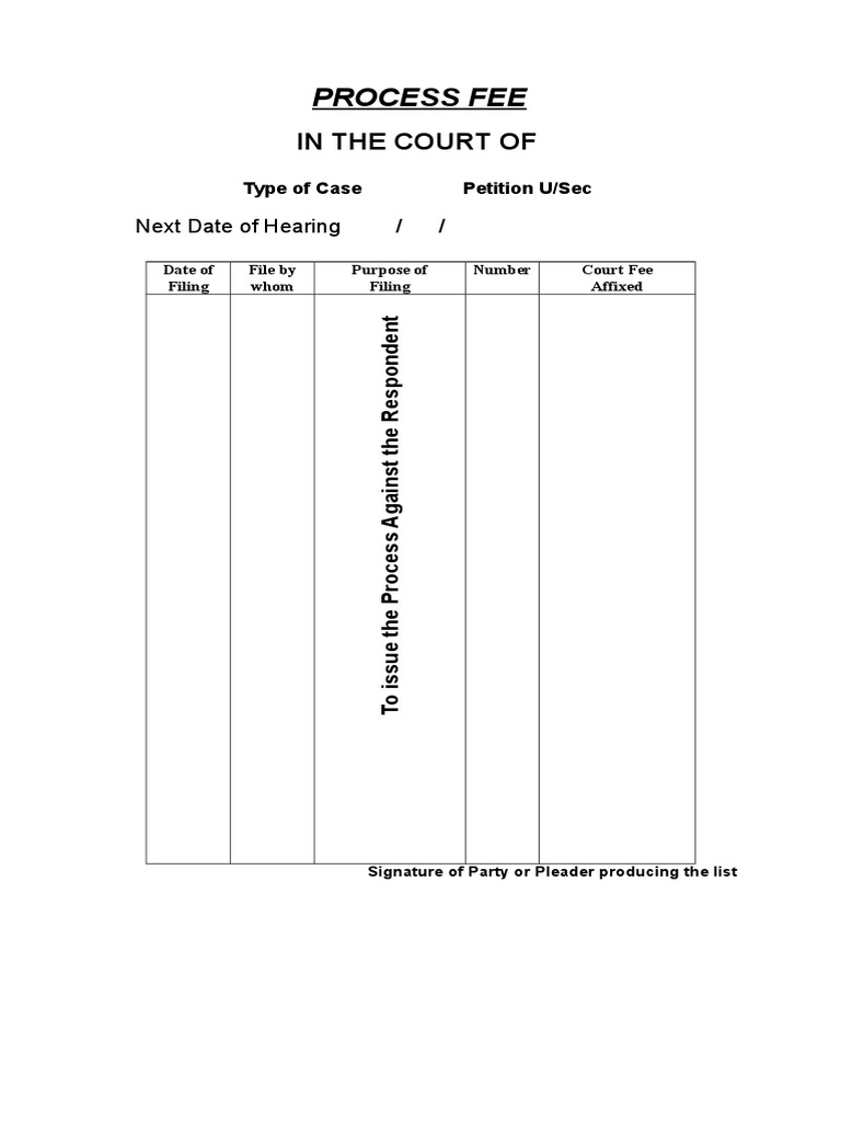 Process Fee Form | PDF