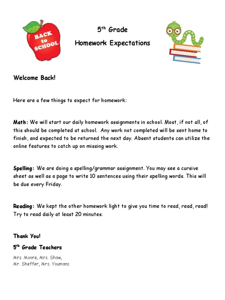 Homework Expectations | PDF