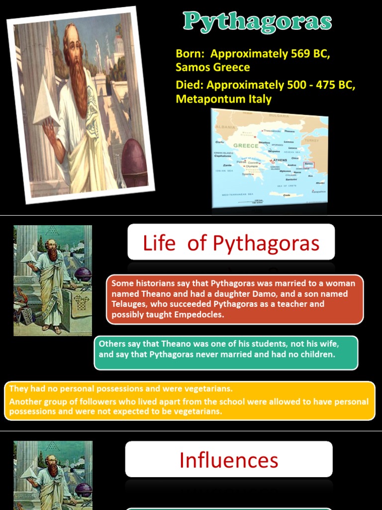 Born: Approximately 569 BC, Samos Greece Died: Approximately 500 - 475 ...