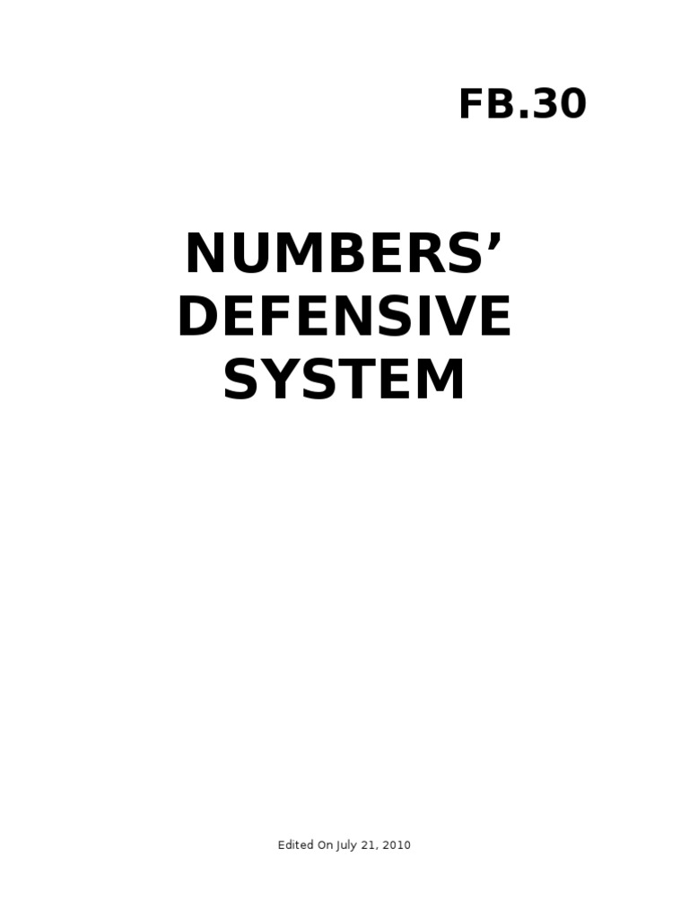 FB.30 Numbers' Defensive System | PDF | Gridiron Football | Ball Games