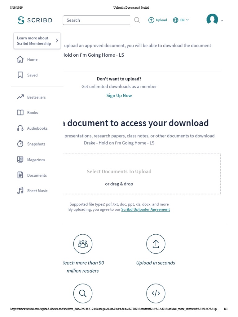Upload A Document To Access Your Download: Drake - Hold On I'm Going Home - LS | PDF | Scribd ...