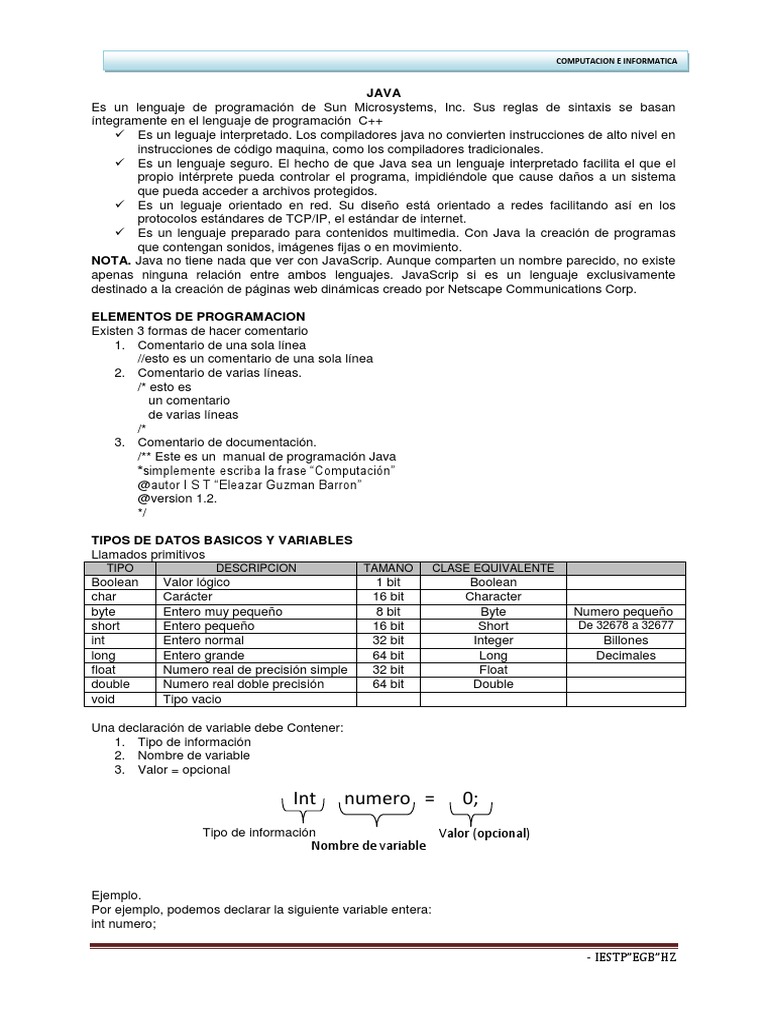 Java Manual | PDF | Java (lenguaje de programación) | Objeto (informática)