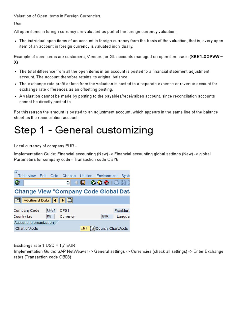 Foreign Currency Revaluation Configuration - SAP Q&A | PDF | Accounts ...
