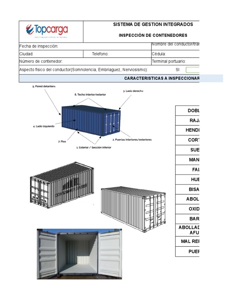 Formato Inspeccion de Contenedor | PDF | Transporte