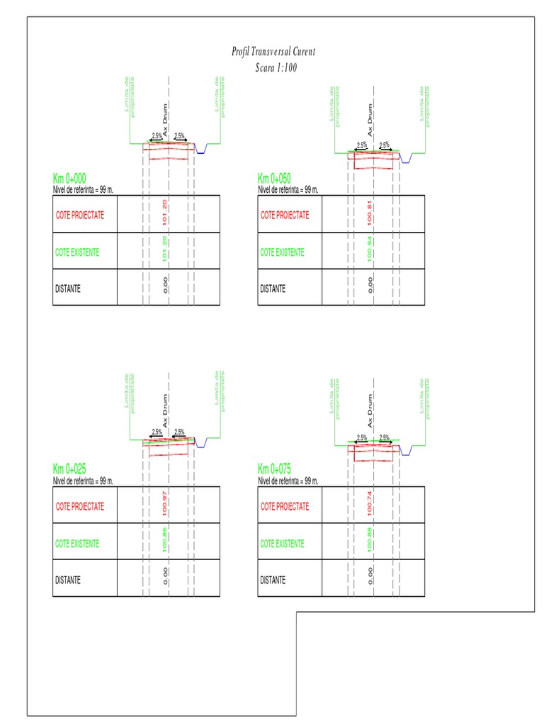 Model Profil Transversal Curent - Drumuri (Sc.1 - 100) | PDF