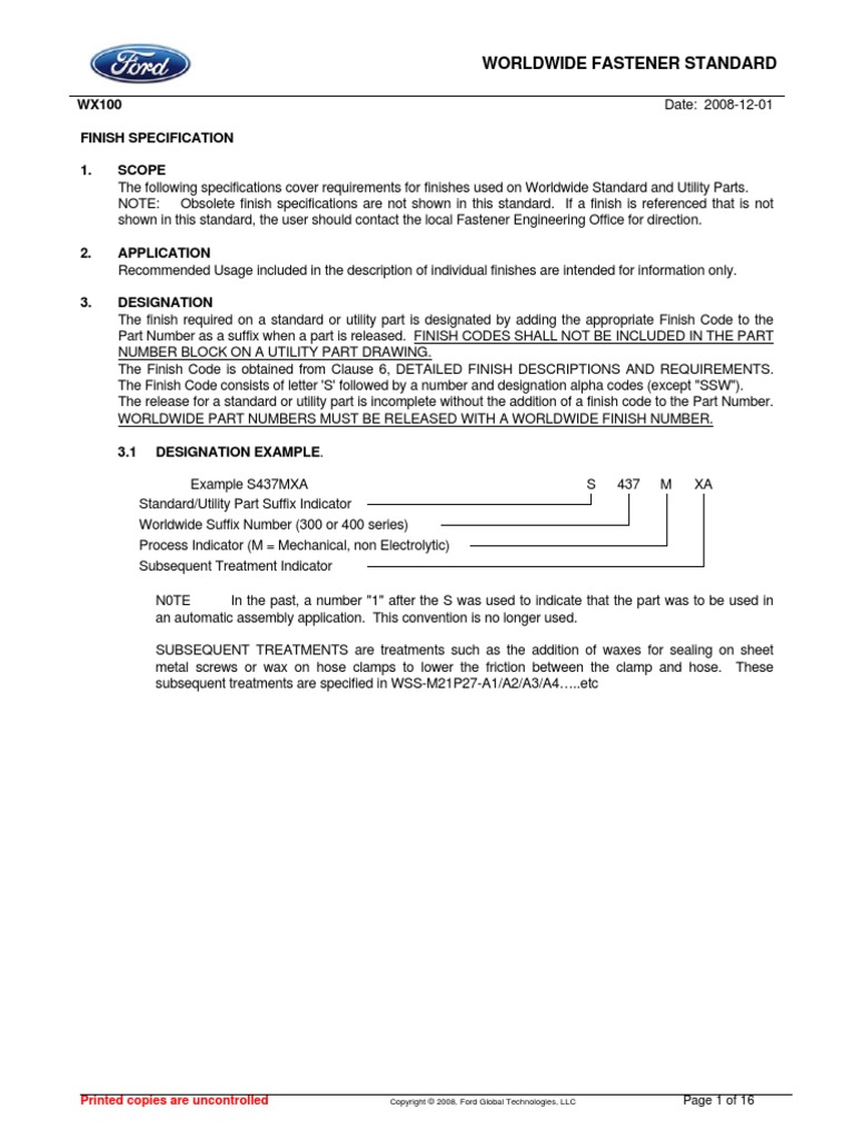 WX100 Fastener Finish Speecification PDF | PDF | Screw | Corrosion