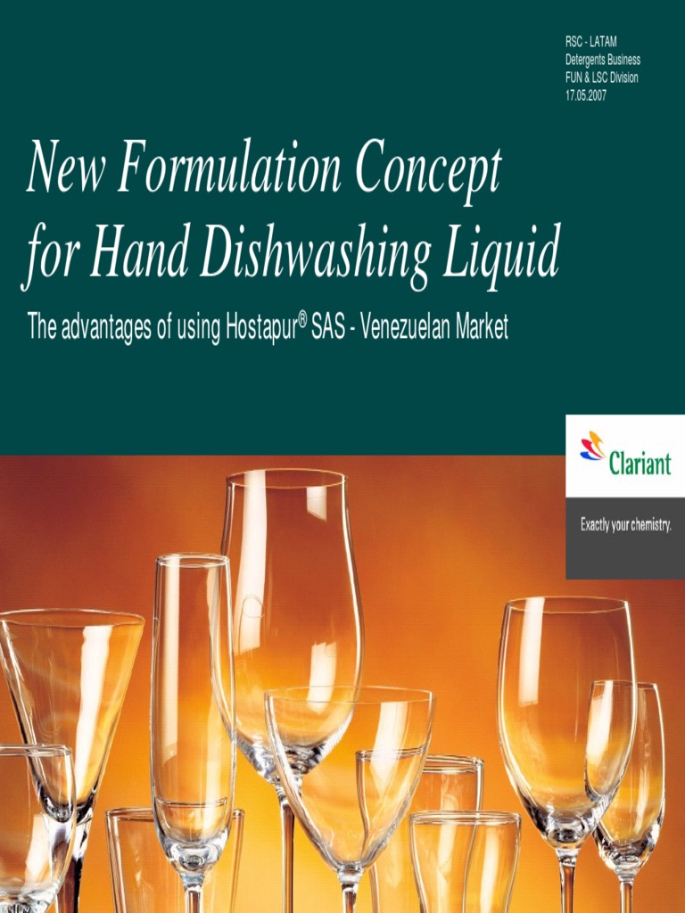 Hostapur SAS Hand Dishwashing Venezuela PDF | PDF | Surfactant | Solubility