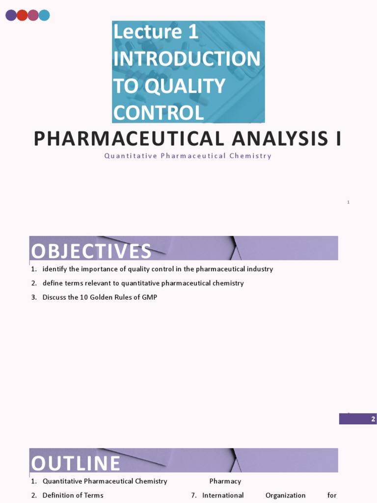 Pharmaceutical Analysis I Lecture - 1 - Introduction To QC | PDF ...