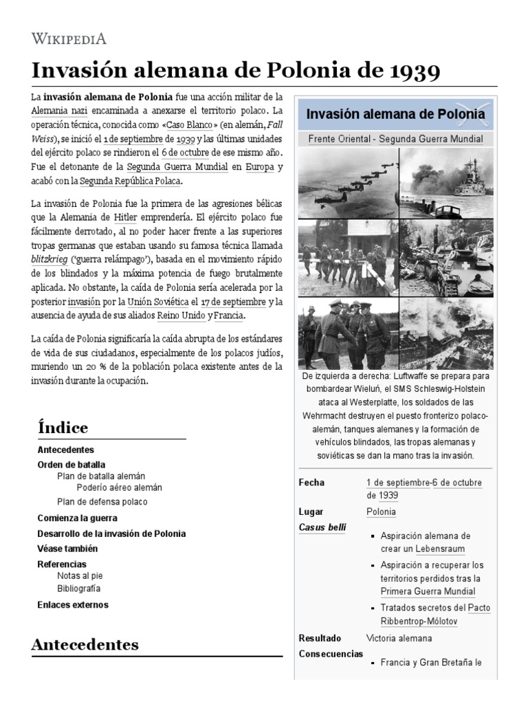 Invasión alemana de Polonia de 1939.pdf | PDF | Conflictos | Segunda ...