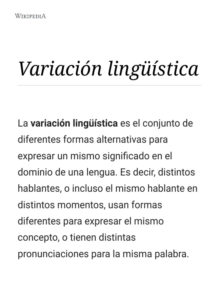 An Overview of Linguistic Variation: Types, Causes and Implications ...