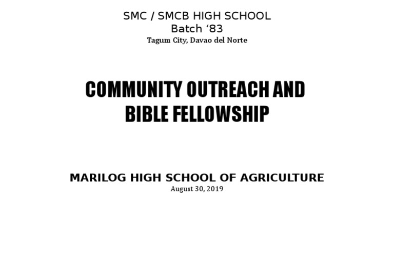 Community Outreach Program Tarpaulin | PDF