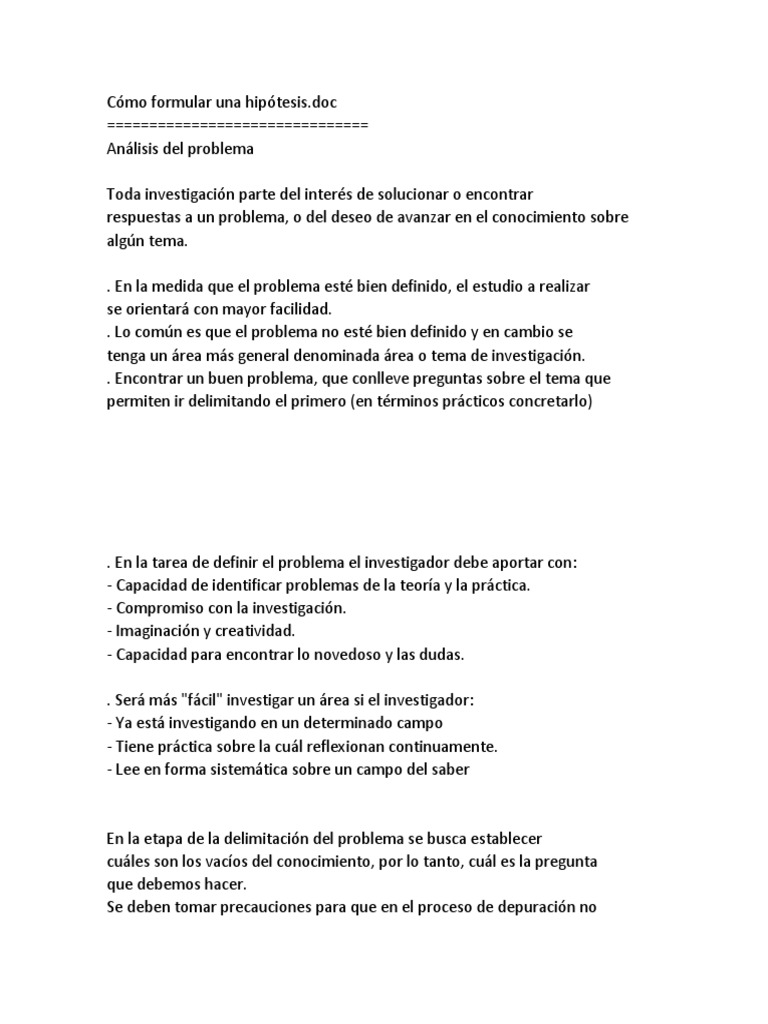 como formular hipotesis | Hipótesis | Teoría