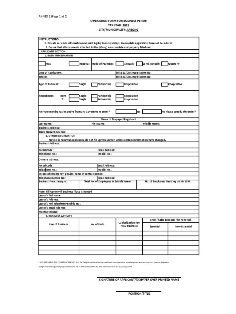 Unified Business Application Form | PDF | Fire Safety | Fee