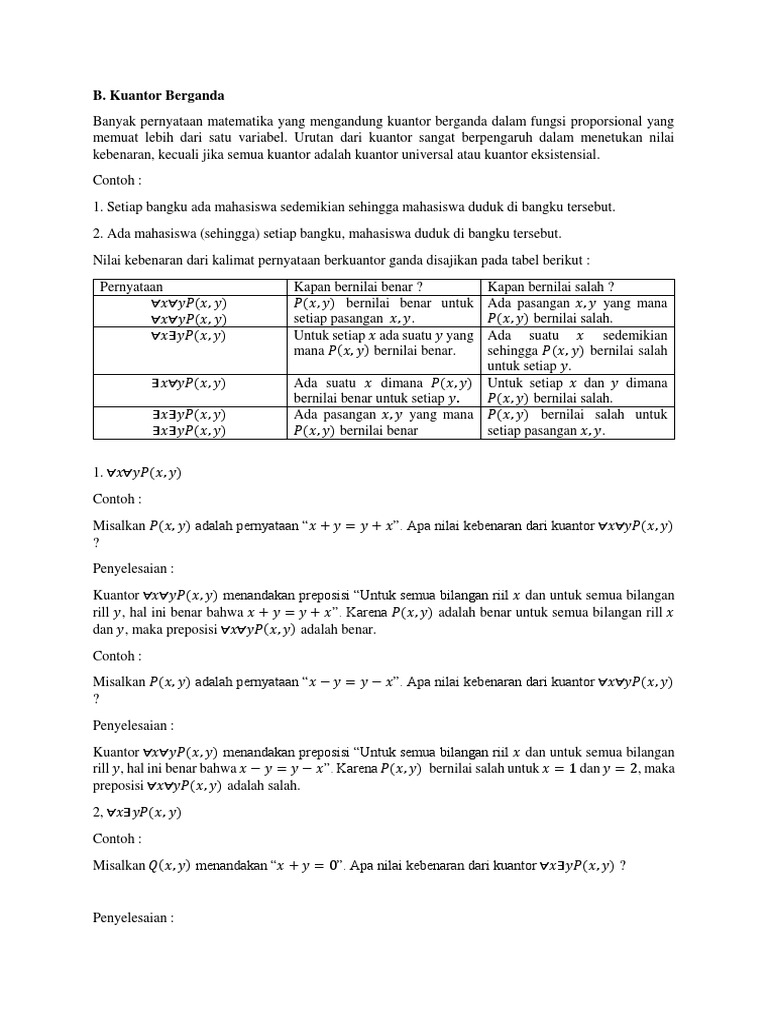 Kuantor Berganda Log - Mat. | PDF