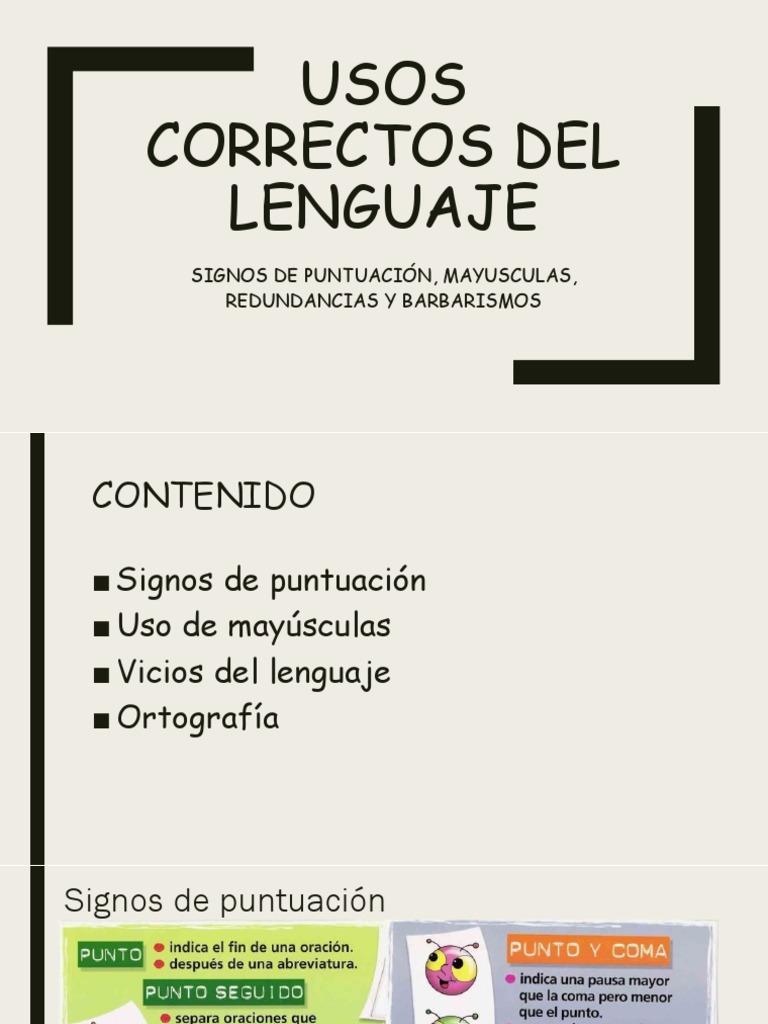 Usos Correctos Del Lenguaje | PDF | Puntuación | Palabra