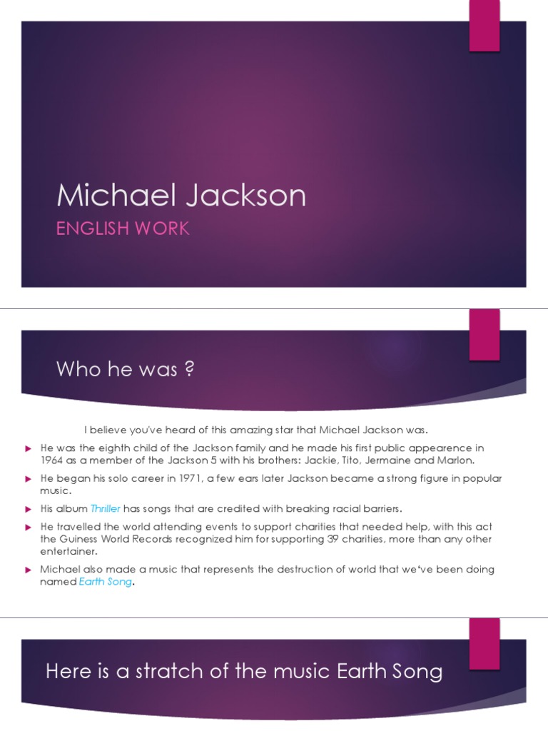 Michael Jackson English Work | PDF | Michael Jackson | Pop Music
