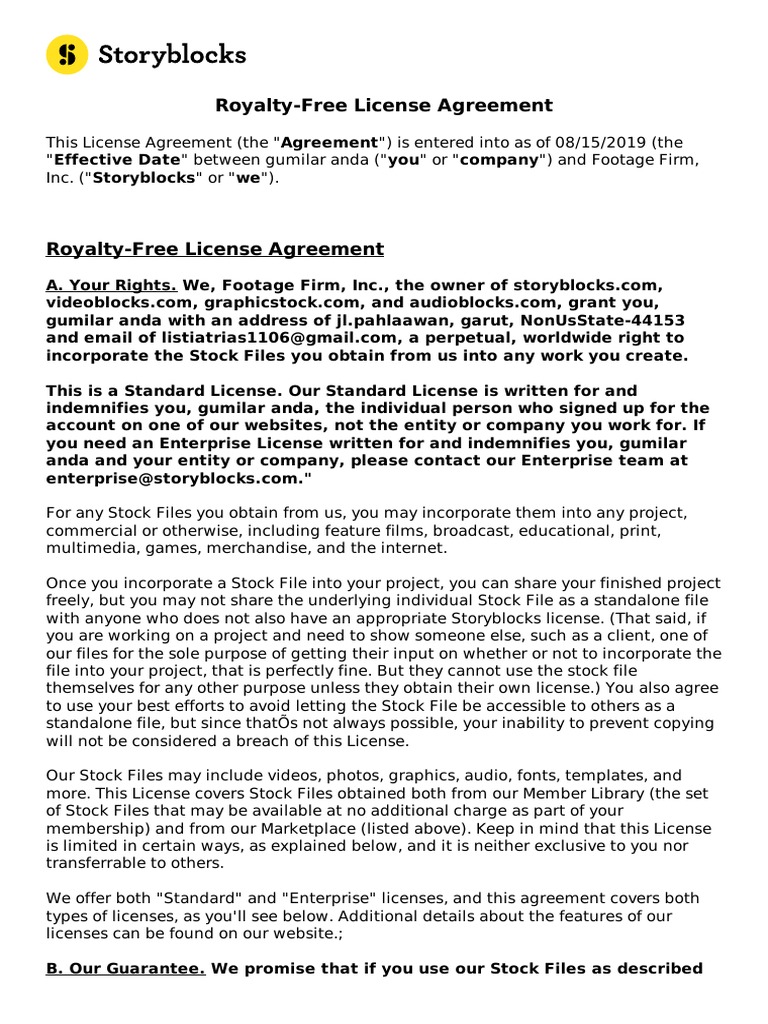 Royalty-Free License Agreement | PDF | Arbitration | Virtue