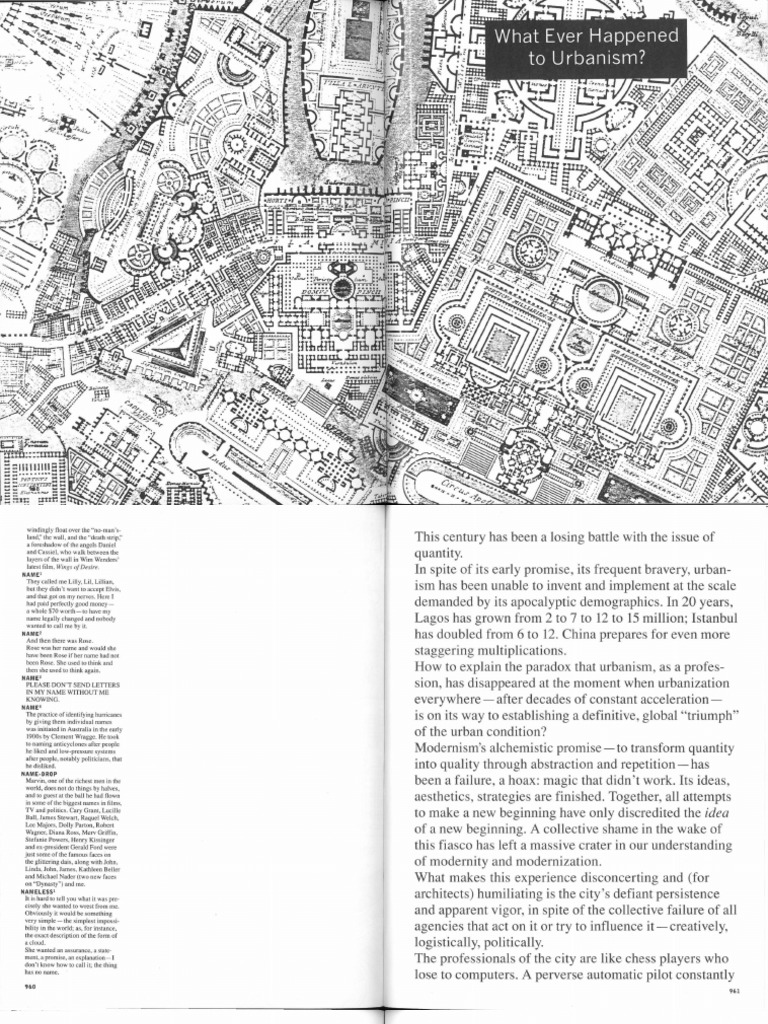 Koolhaas Rem 1995 Whatever Happened To Urbanism | PDF