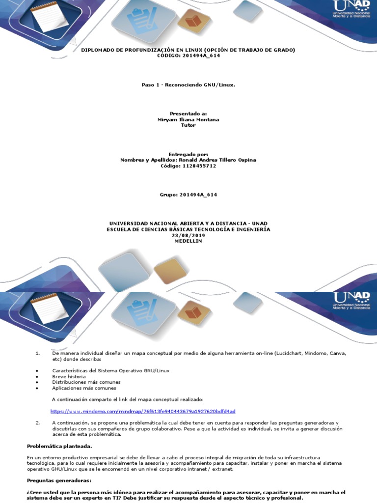 201494A 614 Reconocimiento GNU-Linux Ronald Tillero | PDF | Servidor (Computación ...