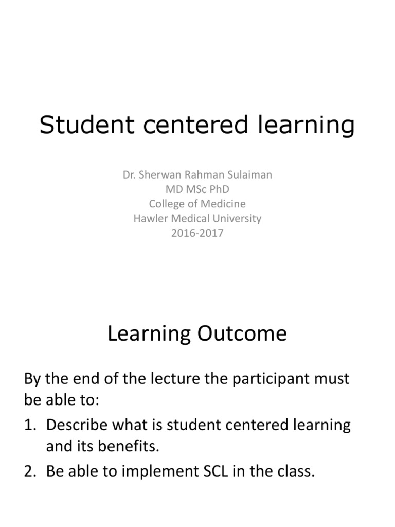 Student Centered Learning | PDF | Educational Assessment | Teachers