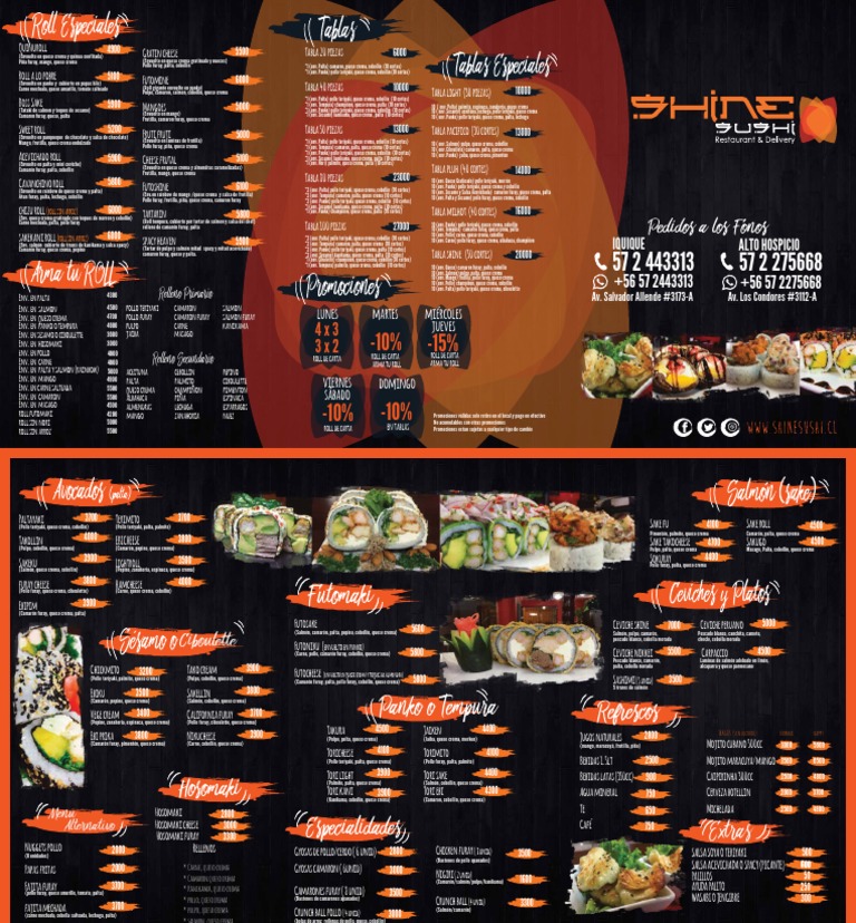 Carta Shine Sushi NEW | PDF | Alimentos | Cocina