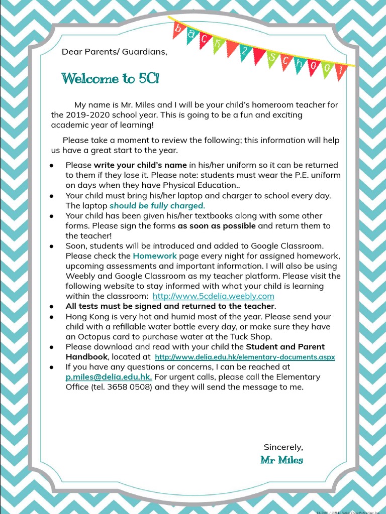 5c Welcome Letter 2020 | PDF