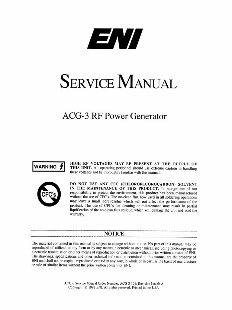 ENI ACG-3-101 Serv-Op Man | PDF