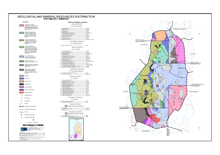 Benguet Geological Mineral Resources Distribution A3 | PDF | Petrology ...