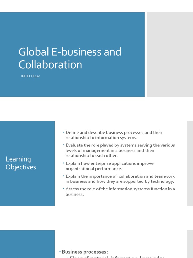 Global Ebusiness and Collab | PDF | Business Process | Collaboration