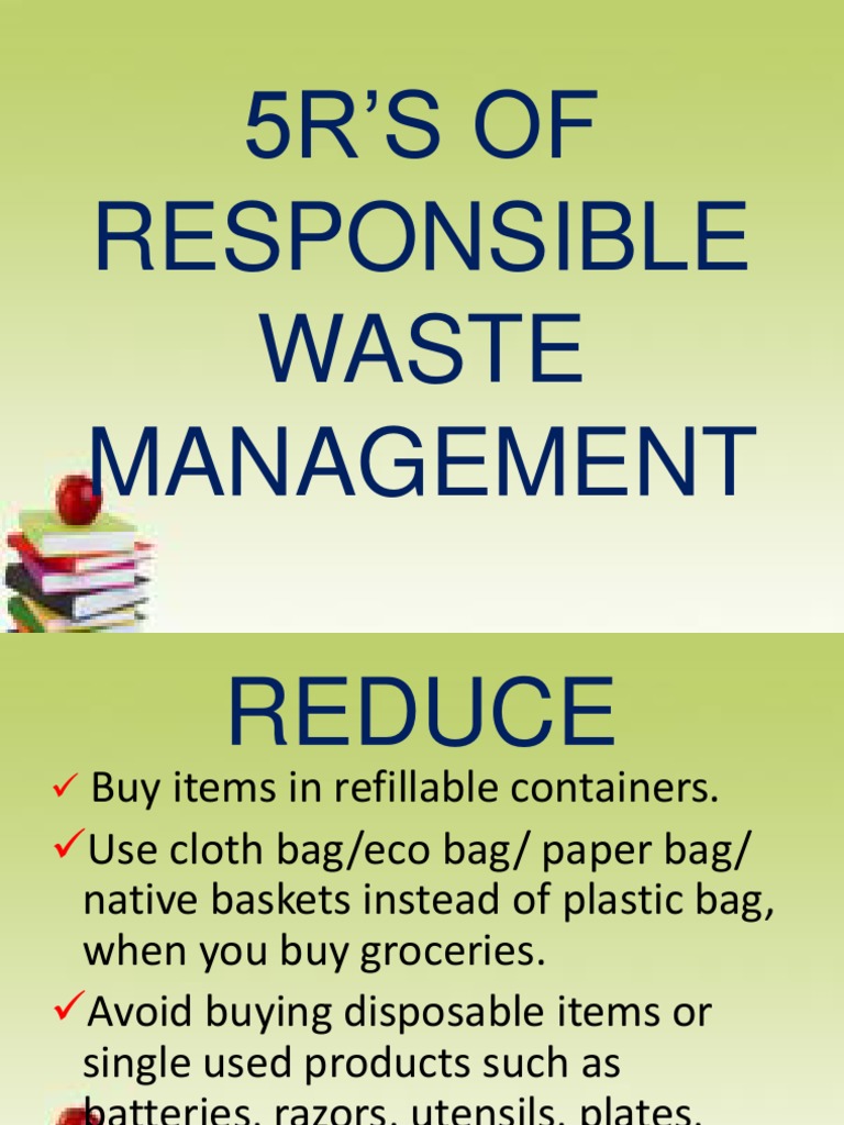 5r's of Responsible Waste Management | PDF | Reuse | Vertebral Column