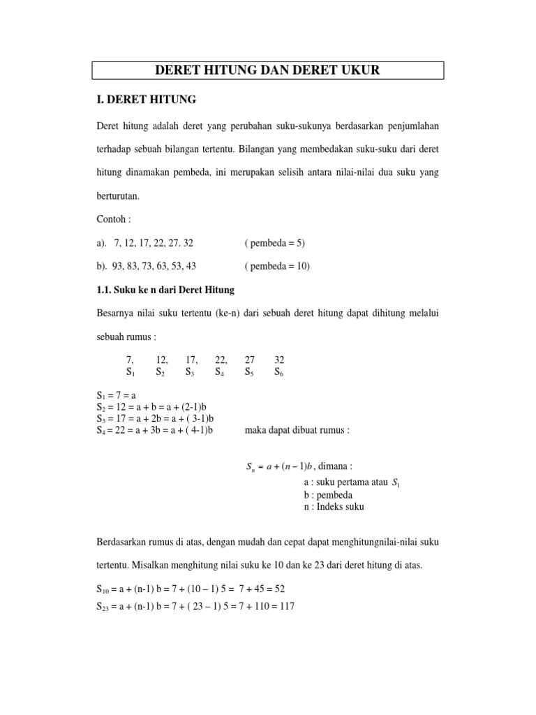 4.deret Hitung Dan Ukur | PDF