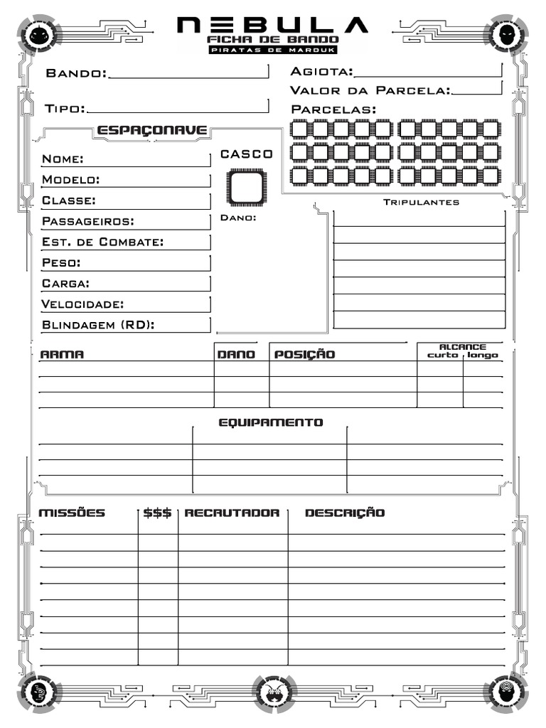 Ficha de Bando - Editavel | PDF