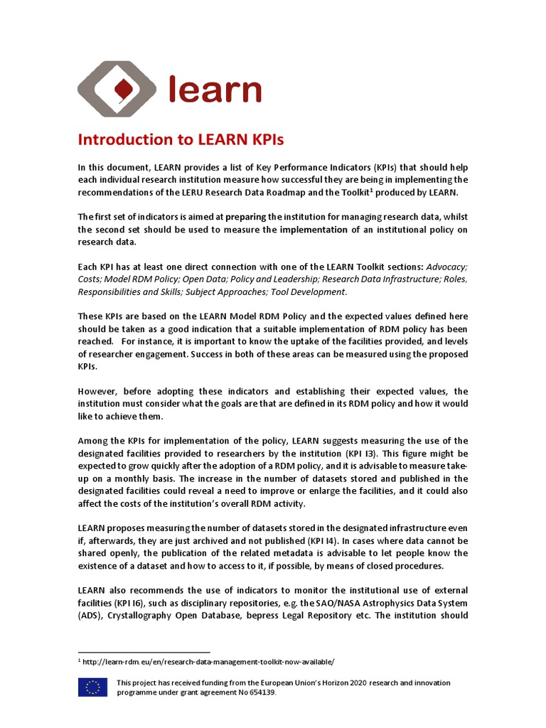 Introduction To Learn Kpis | PDF | Performance Indicator | Information ...