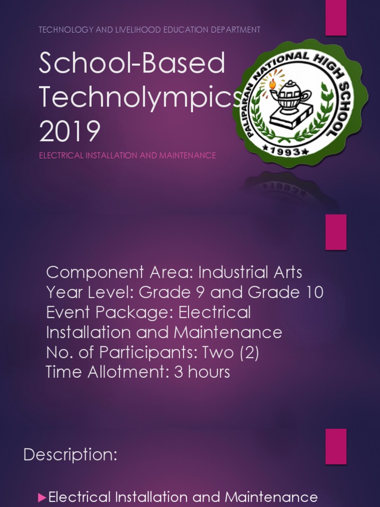 School-Based Technolympics 2019 | PDF | Electrical Wiring | Building ...