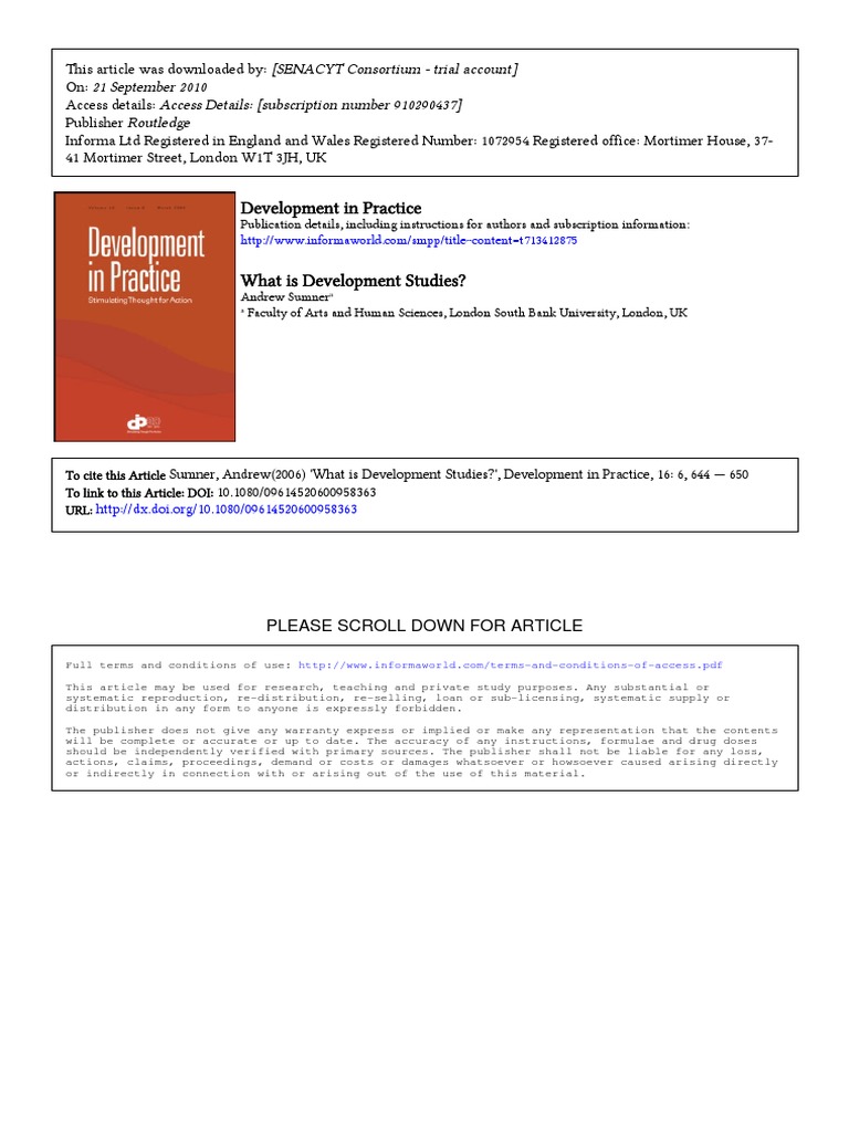 Understanding Development Studies | PDF | Economic Development ...