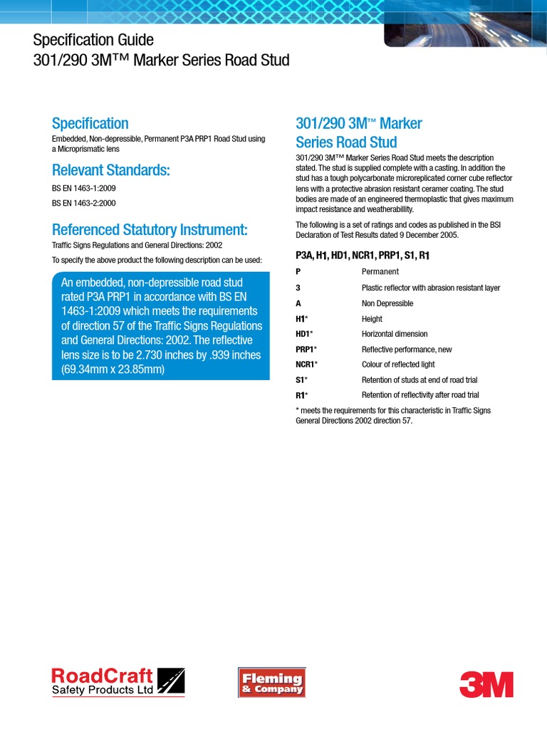 BS en 1463 Specification Guide 301 Road Stud | Download Free PDF ...