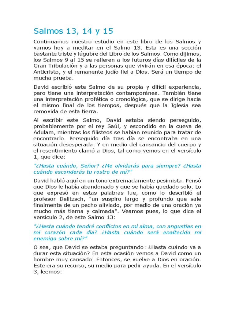 Salmos 13 | PDF | Salmos | David