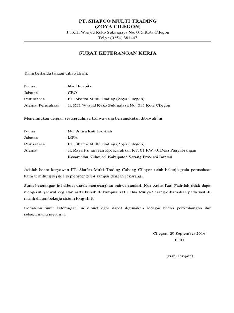 SK Kerja | PDF